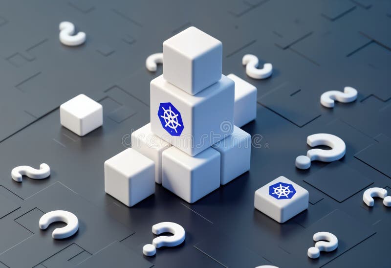 3D Rendering Shows White Cubes Stacked in Pyramid Shape. Cube Question ...