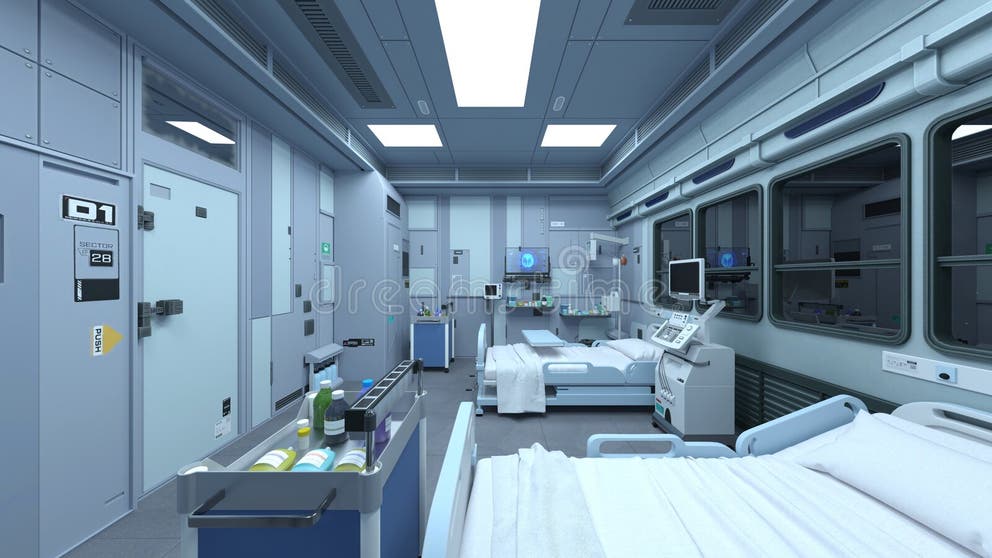 3D Rendering of the Sickbay in the Spaceship Stock Illustration ...