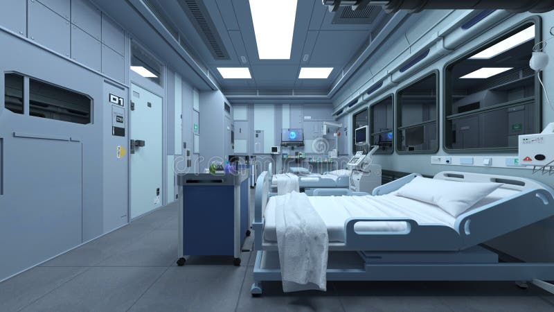 3D Rendering of the Sickbay in the Spaceship Stock Illustration ...