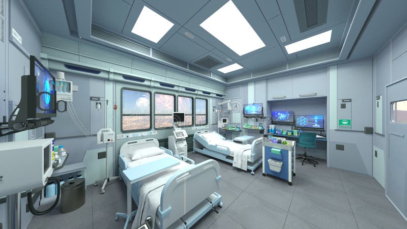 3D Rendering of the Sickbay in the Spaceship Stock Illustration ...