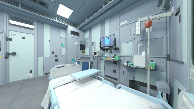 3D Rendering of the Sickbay in the Spaceship Stock Illustration ...