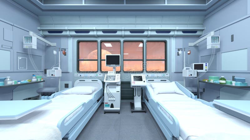 3D Rendering of the Sickbay in the Spaceship Stock Illustration ...