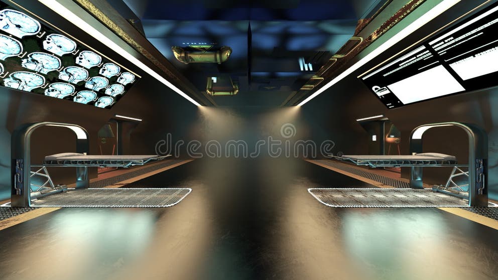 3D Rendering of the Sickbay in the Spaceship Stock Illustration ...