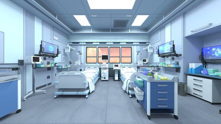 3D Rendering of the Sickbay in the Spaceship Stock Illustration ...