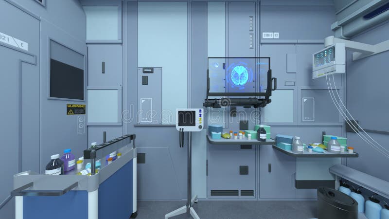3D Rendering of the Sickbay in the Spaceship Stock Illustration ...