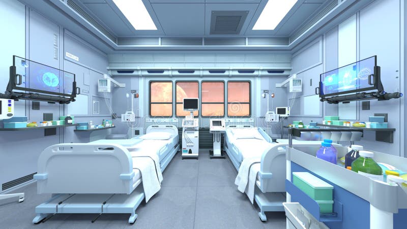 3D Rendering of the Sickbay in the Spaceship Stock Illustration ...