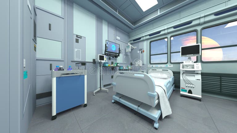 3D Rendering of the Sickbay in the Spaceship Stock Illustration ...