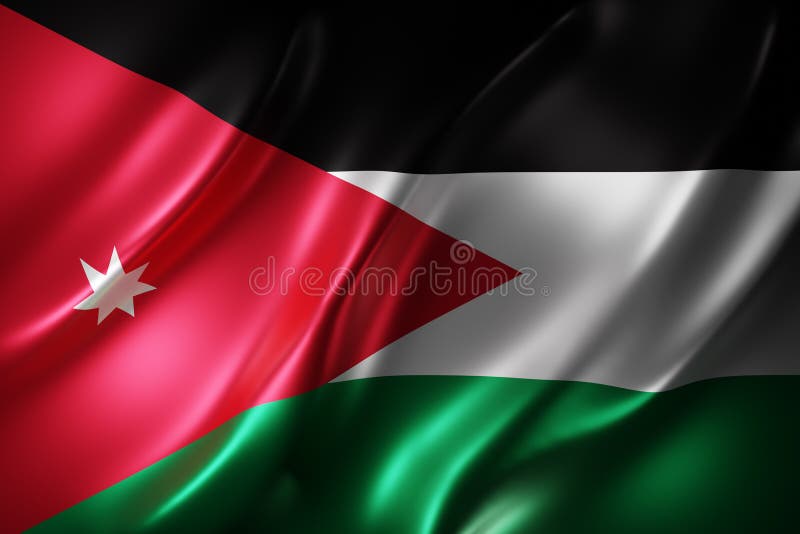 Jordan 3d flag stock illustration. Illustration of nationality - 256116608
