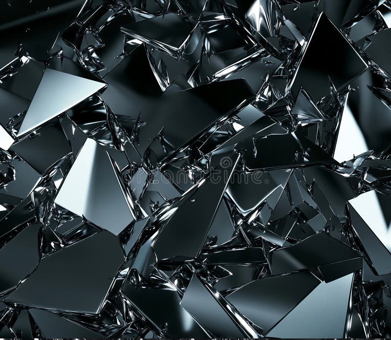 3D Rendering of Silver Abstract Geometric Shapes Floating in the Air ...