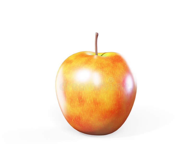 3d Rendering Silver Apple.High Resolution 3d Render Stock Illustration ...