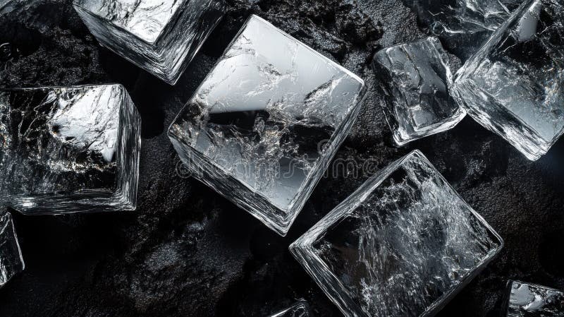 3D Rendering of Silver and Black Glass Blocks on a Textured Pic Stock ...