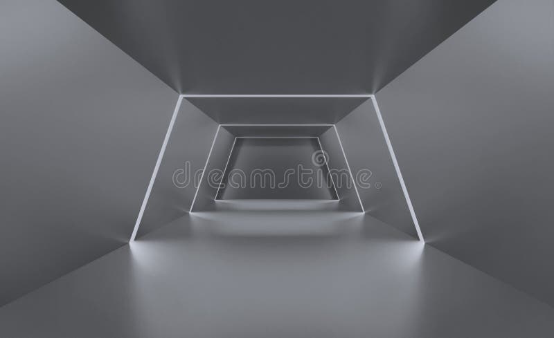 3d Rendering of Silver Glowing Neon Light Abstract Background, Sci-fi ...