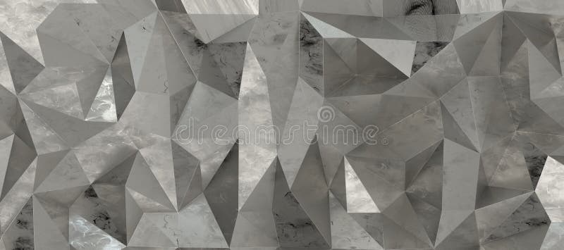 3D Rendering of Silver Polygon Wall Stock Illustration - Illustration ...