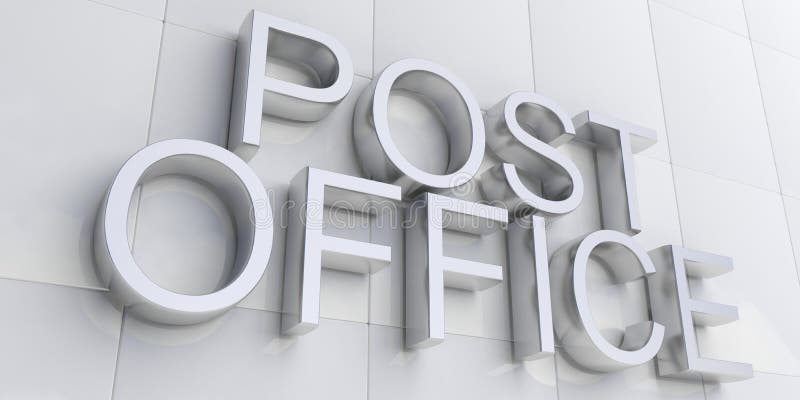 3d Rendering Silver Post Office Sign Stock Illustration - Illustration ...