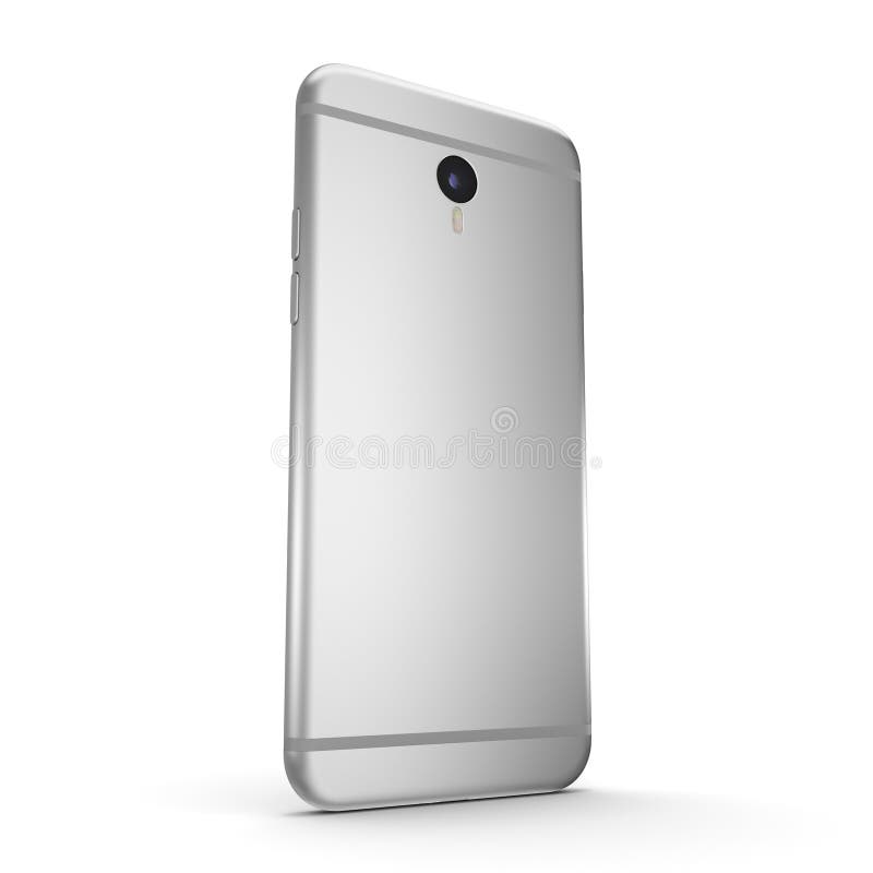 3D Rendering Silver Smart Phone with Black Screen Editorial Photography ...