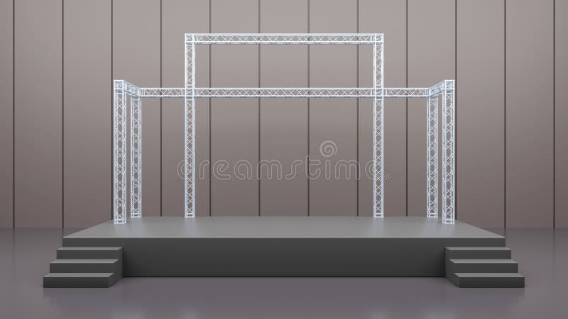 3D Rendering of Simple Stage Design and Truss System for Presentation ...