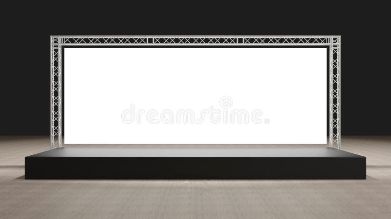 3D Rendering of the Simple Stage with Truss Structure and Blank ...
