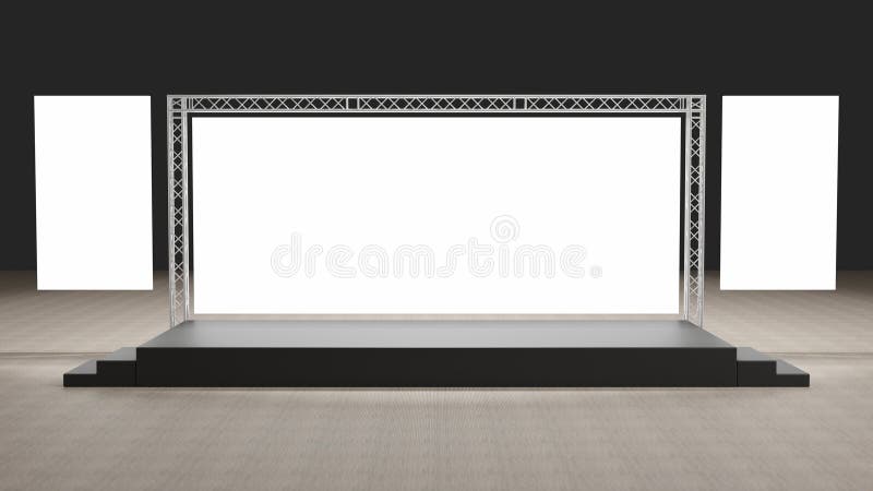 3D Rendering of Simple Stage Design with LED Screen and Sound System ...