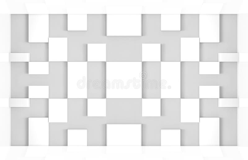 3d Rendering. Simple White Random Cube Size Box Pattern an Gray ...