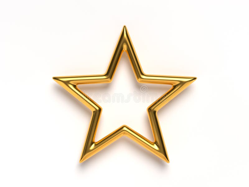 3d Rendering Single Golden Star. Stock Illustration - Illustration of ...