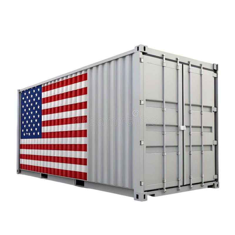 U S Flag Shipping Container Isolated on a Transparent Background Stock ...