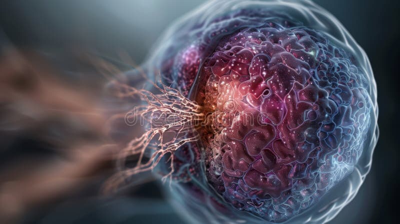 3D Rendering of a Single Human Cell with Intricate Details Showing Its ...