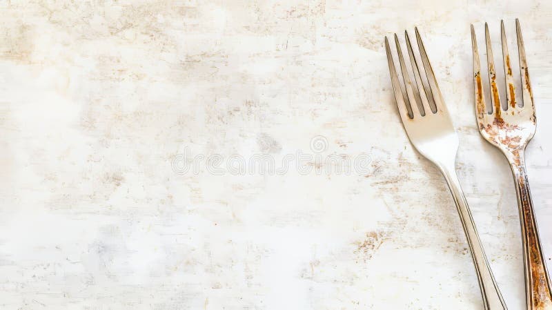 In a 3D Rendering, a Single Silver Fork Stands Out Against a Clean ...