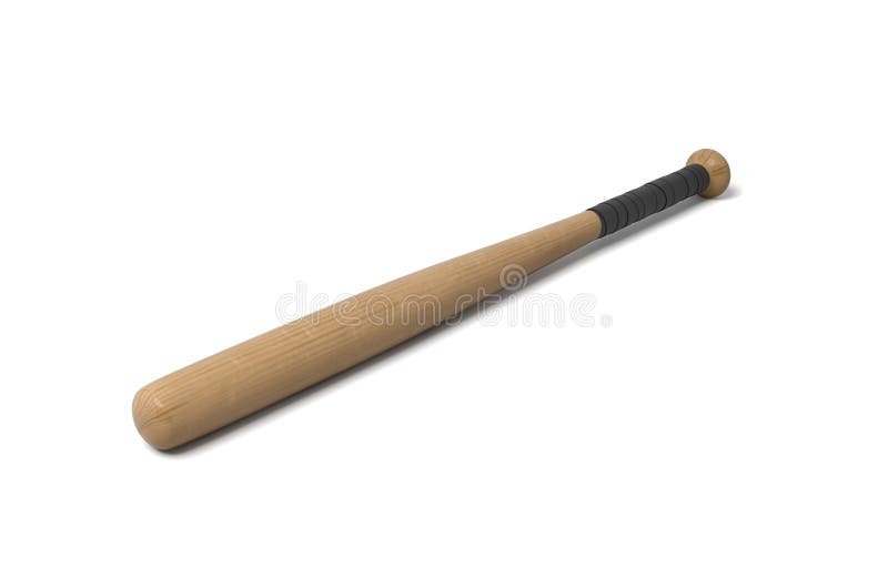 3d Rendering of a Single Wooden Baseball Bat with a Wrapped Handle ...