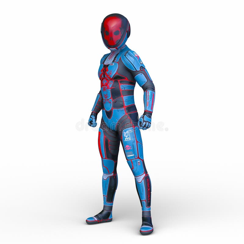 3D Rendering of a Skeletal Face Robot Stock Illustration - Illustration ...