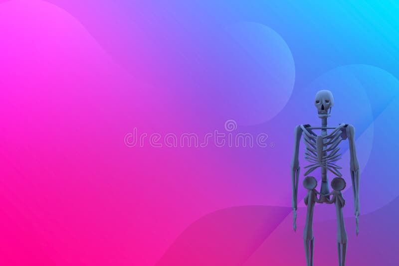 3D Rendering Skeleton with Abstract Colorful Background Stock ...