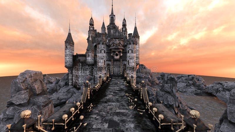 3D Rendering of the Skeleton Castle Stock Illustration - Illustration ...