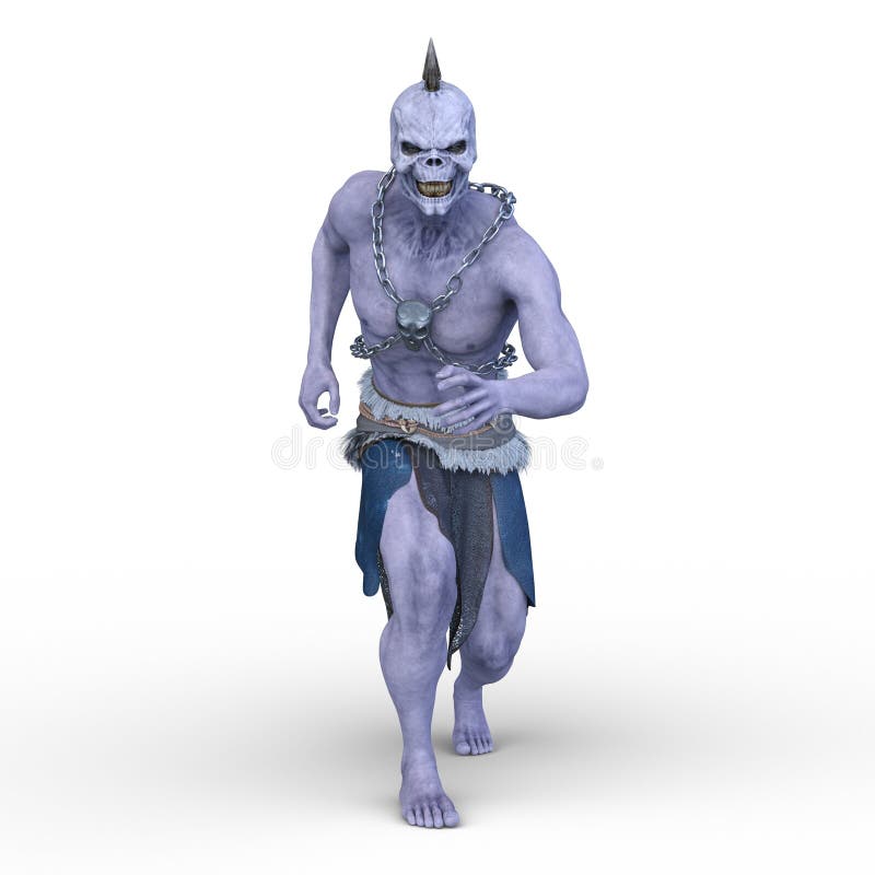 3D Rendering of a Skeleton-faced Monster Stock Illustration ...