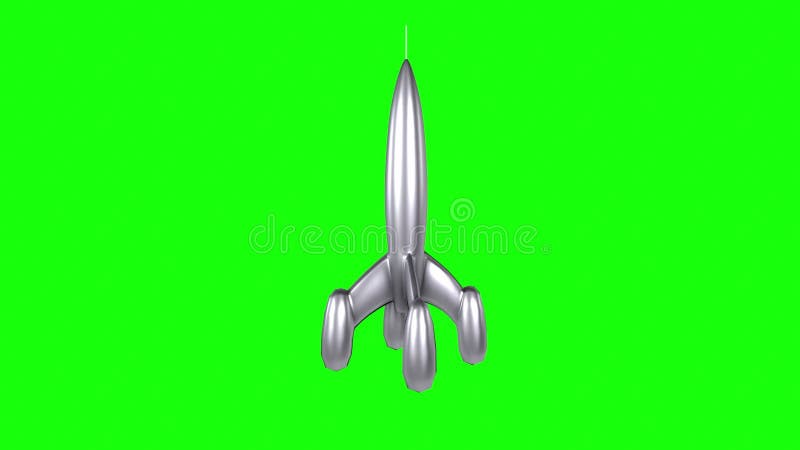 3D Rendering of a Sleek Rocket Design on a Green Background Stock ...