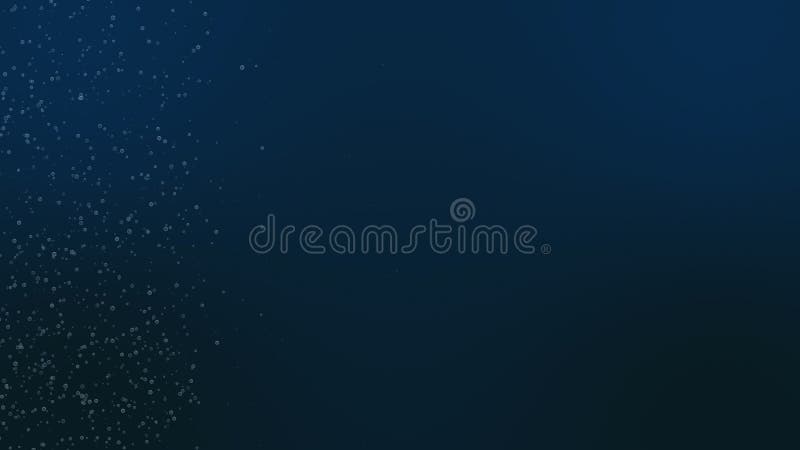 3D Rendering of Small Air Bubbles Rising Up in Blue Water from the Left ...