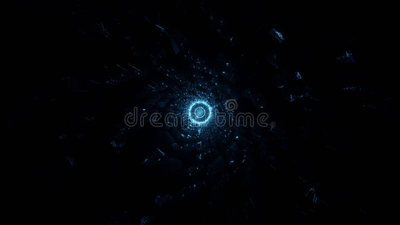 3D Rendering of a Small Light Blue Circle on the Center Surrounded with ...