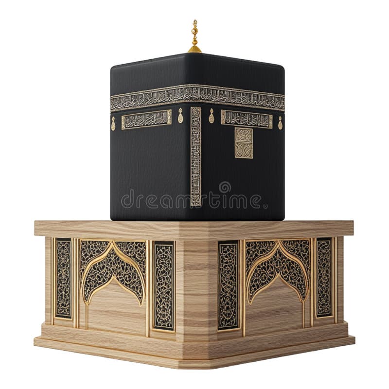 3D Rendering Small Model of the Holy Kaaba Placed on a Wooden Platform ...