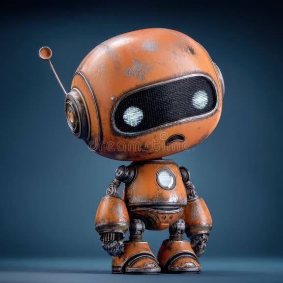Rusty Little Robot Sad Alone Stock Illustration - Illustration of machine, robot: 402065023