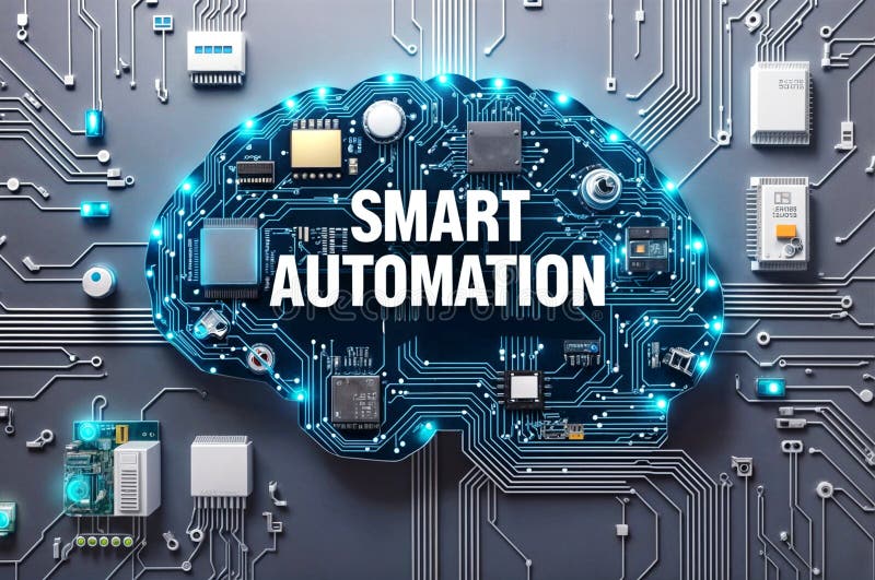 A 3D Rendering of a Smart Brain with Circuitry and Chips, Concept of ...