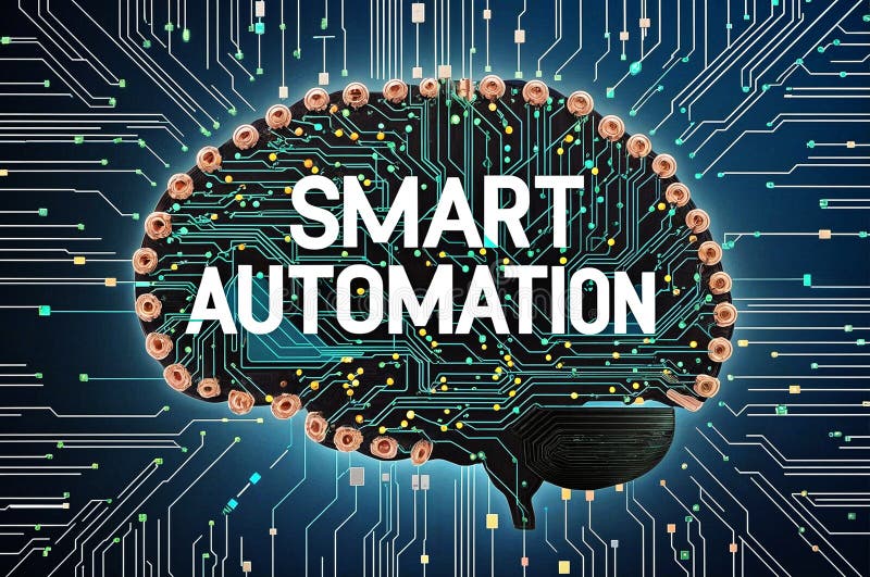 A 3D Render of a Smart Brain with Circuitry and Chips and Word Text ...