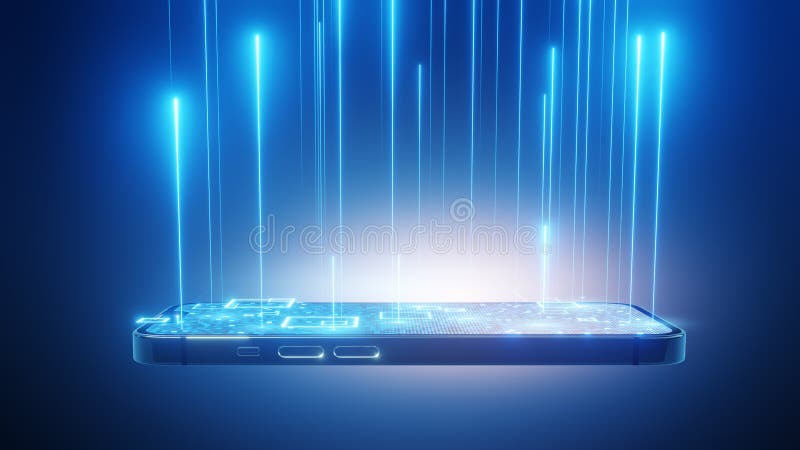 3D Rendering, Smart Phone Speed Internet Data Stock Illustration ...