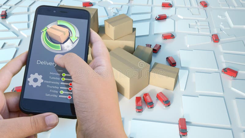 App Tracking Parcel on the Move Stock Image - Image of locating ...