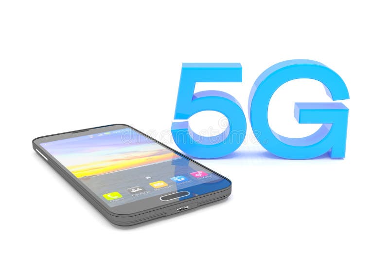 3d Rendering of a Smartphone with the Capital Letters 5G in Blue Stock ...