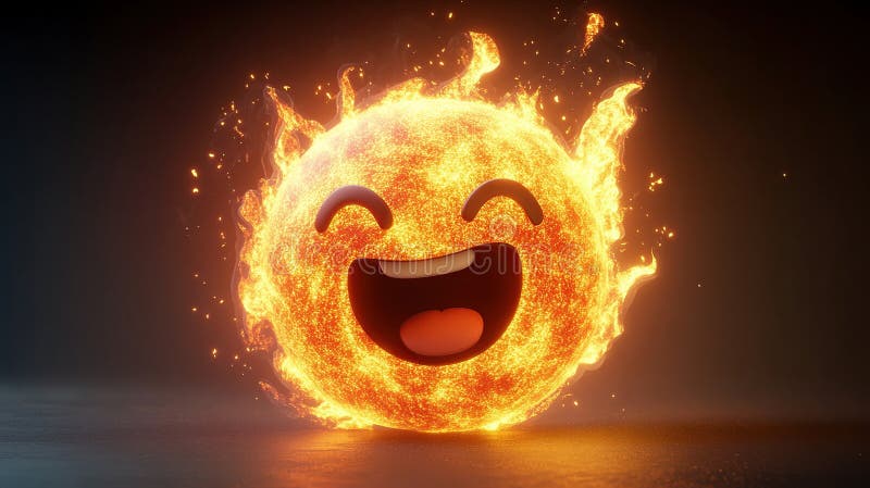 Emoji Fire Flames Icon Set Isolated on a White Background. Stock Vector ...