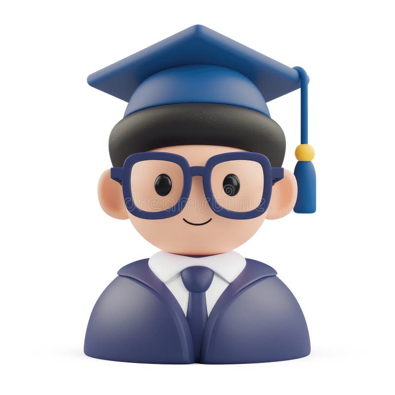 Happy Graduate Cartoon Character, 3D Render Stock Illustration ...