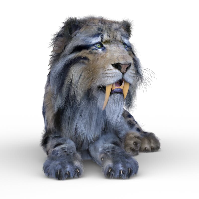 3D rendering of a smilodon stock illustration. Illustration of beast ...