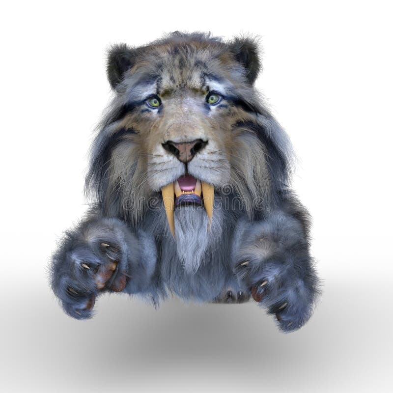 3D rendering of a smilodon stock illustration. Illustration of extinct ...