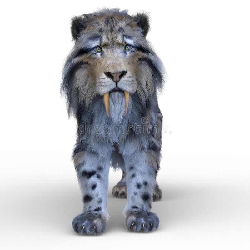 3D rendering of a smilodon stock illustration. Illustration of extinct ...