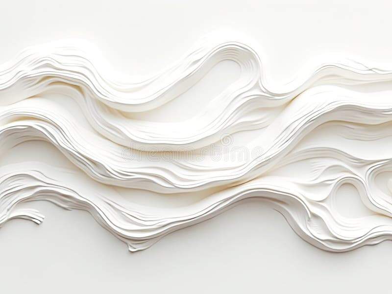 3D Rendering of Smooth White Waves Undulating Across a Pristine White ...