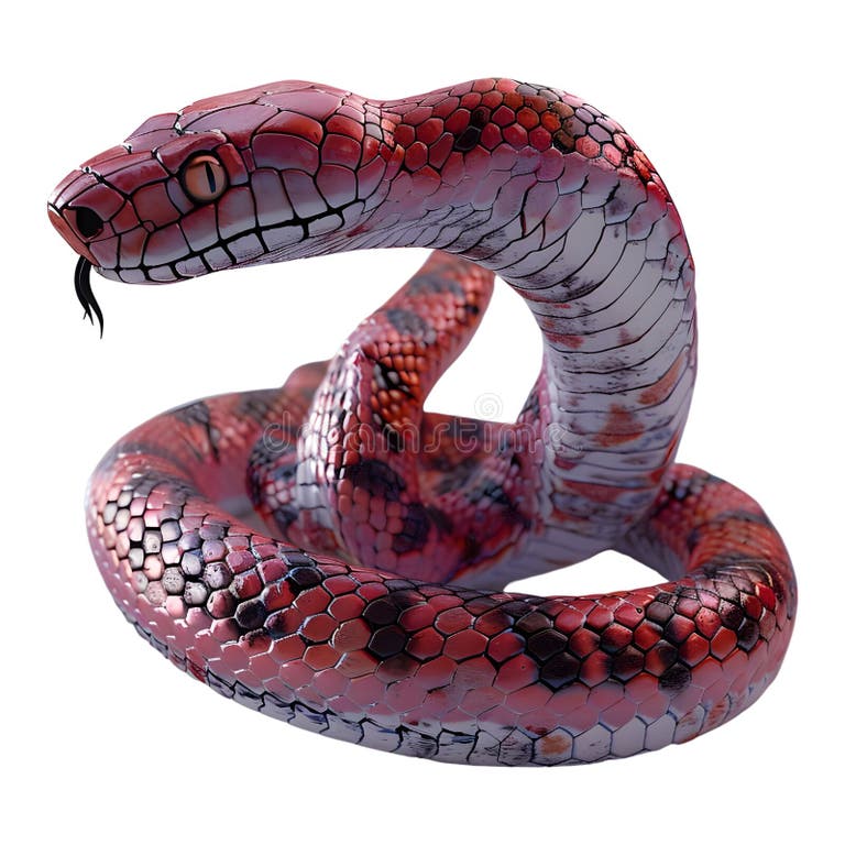 3D Rendering of a Snake on Transparent Background - Ai Generated Stock ...