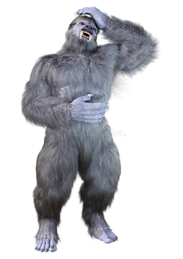 3D Rendering Snow Beast on White Stock Illustration - Illustration of ...